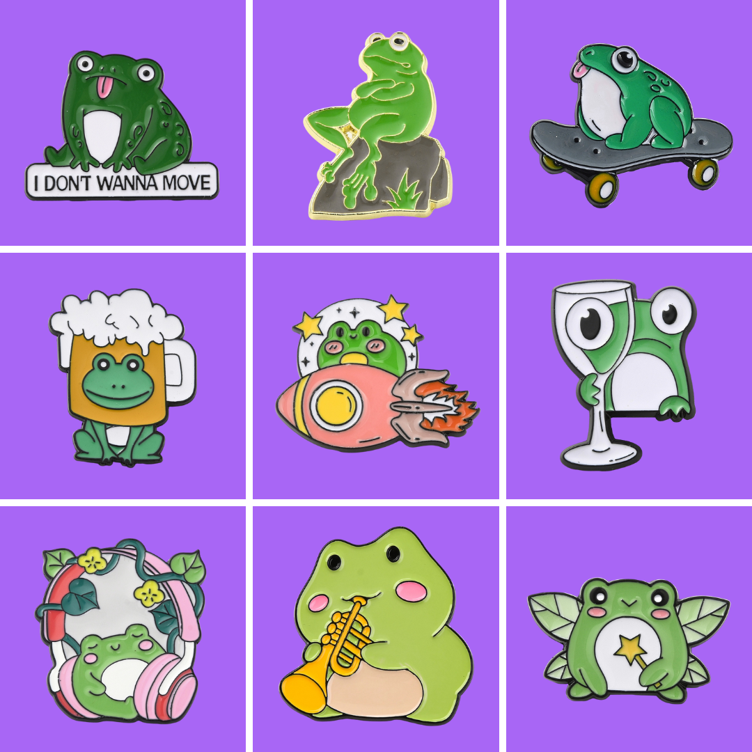 Frog Enamel Pins – Jelly Metal