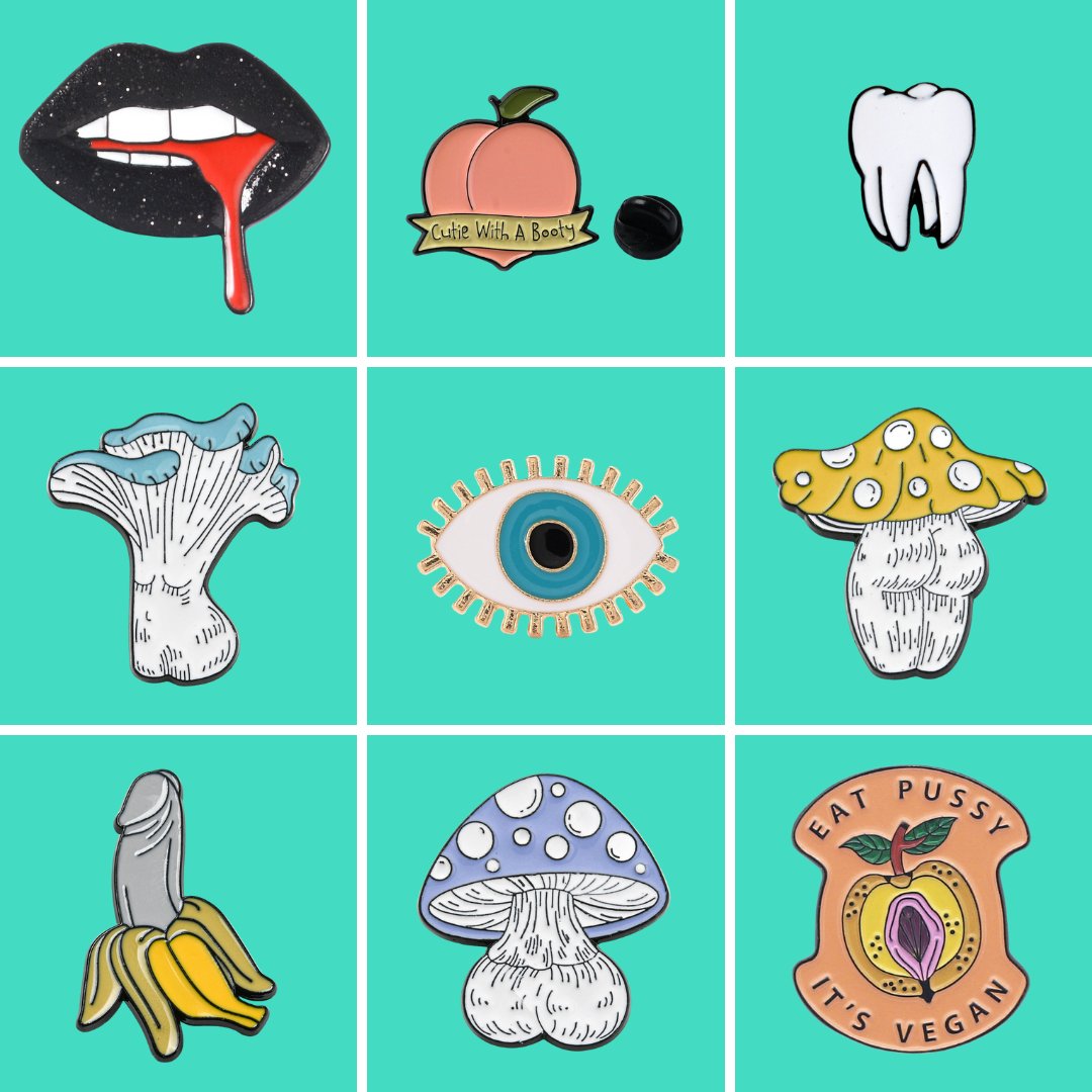 Body Part Enamel Pins – Jelly Metal