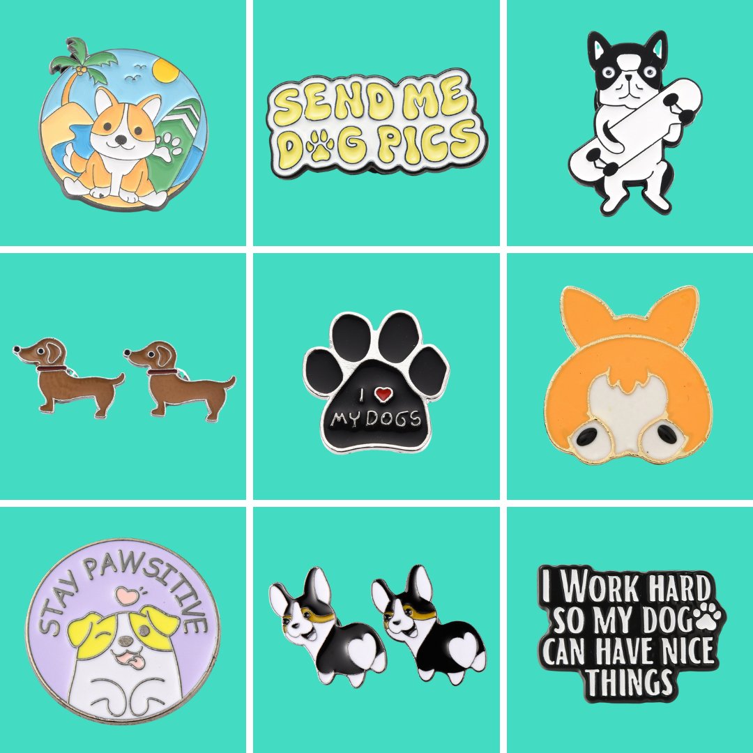 Dog Enamel Pins – Jelly Metal